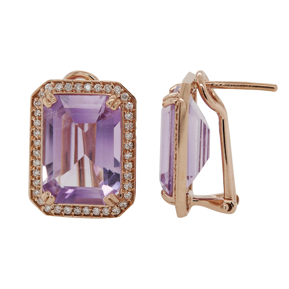 Aretes rosegold con amatista – Valessa